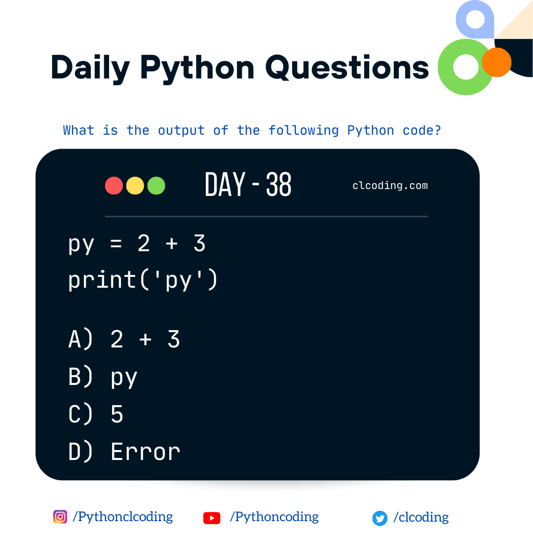 Python Coding Challenge Day 38 What Is The Output Of The Following Python Code ~ Computer